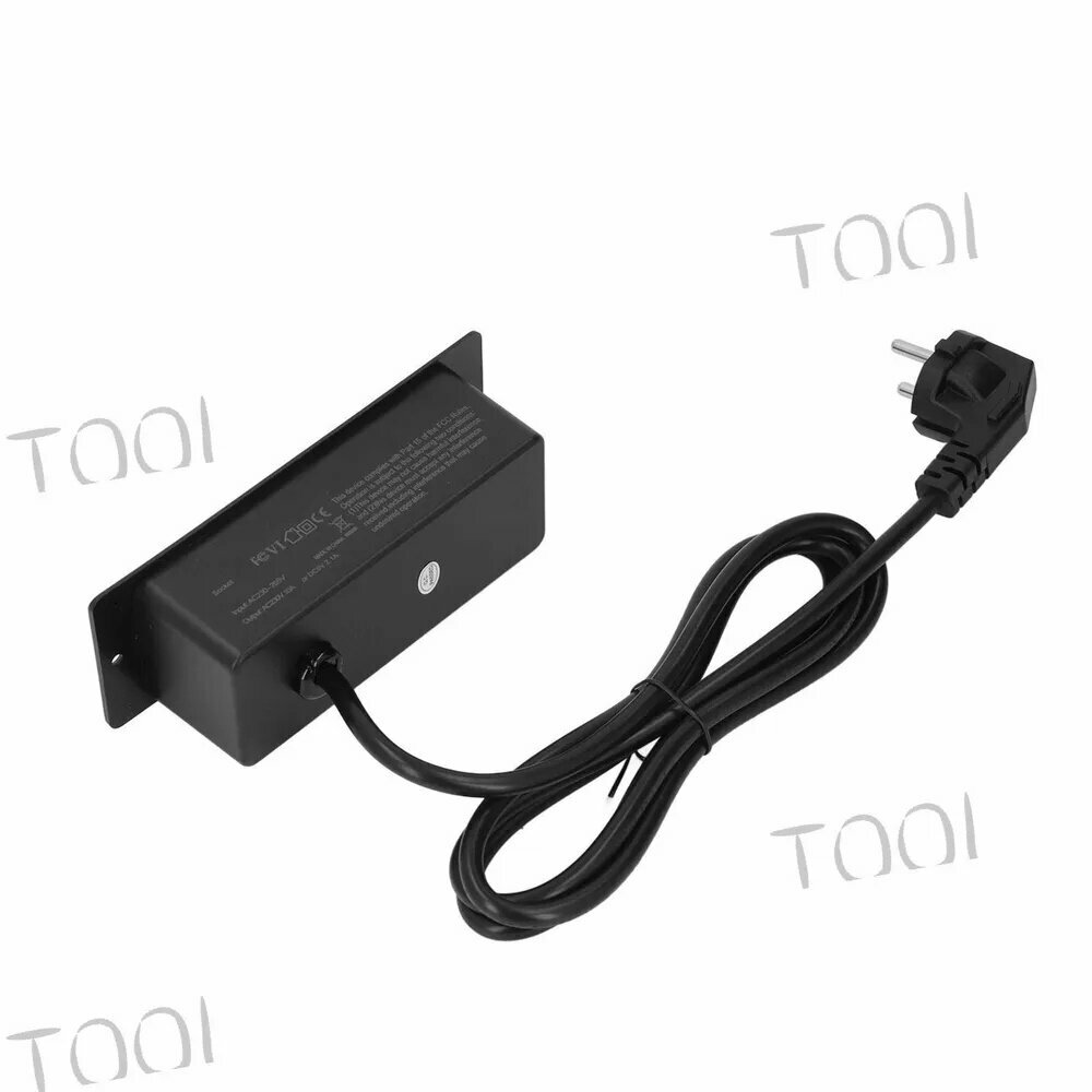 Встраиваемая розетка в стол 2 USB + 2 розетки 220В, черное Кабель 1.5 м