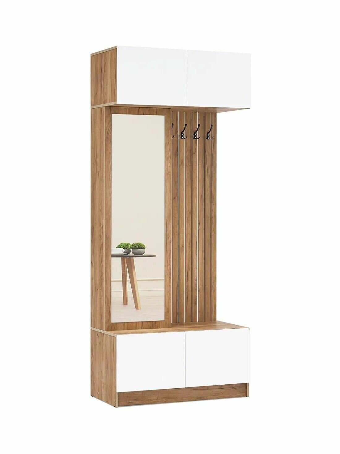 Прихожая роджинамиф (Белый глянец, Дуб крафт)