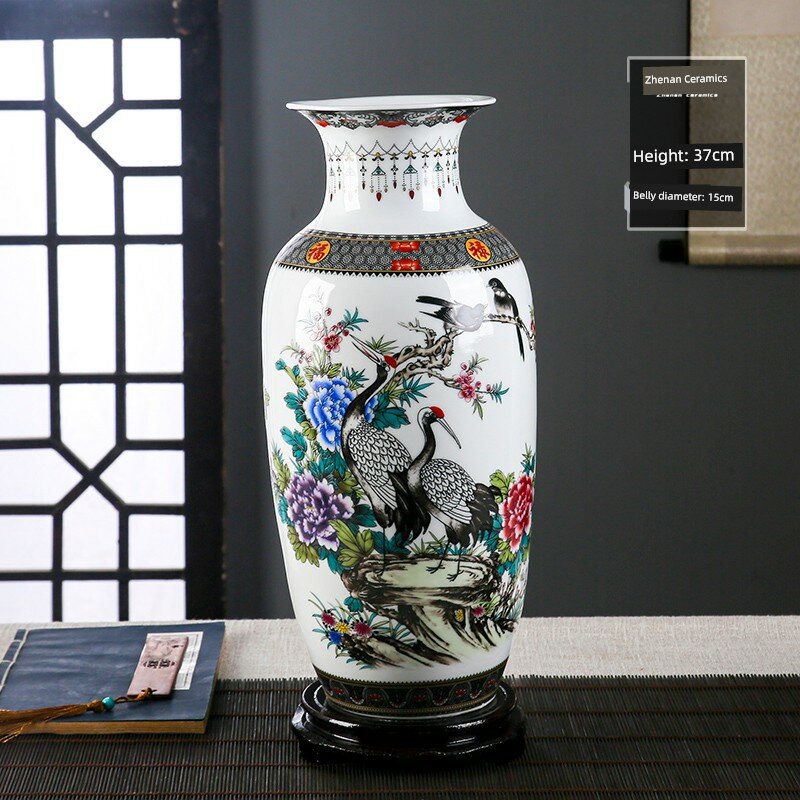 Цзиндэчжэнь керамическая картина пиона напольная ваза для сушеных цветов дома гостиная ТВ-шкаф журнальный столик
