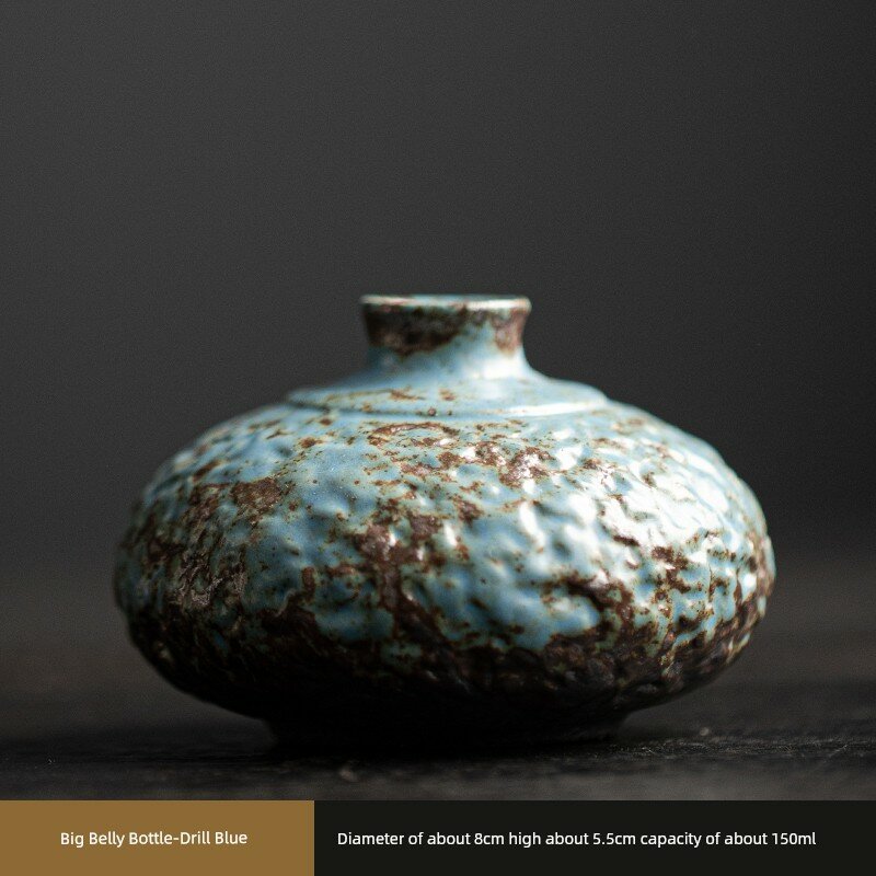 Японская ваза из грубой керамики для сухоцветов, винтажный керамический мини-сосуд для гидропоники в стиле Дзен, декор