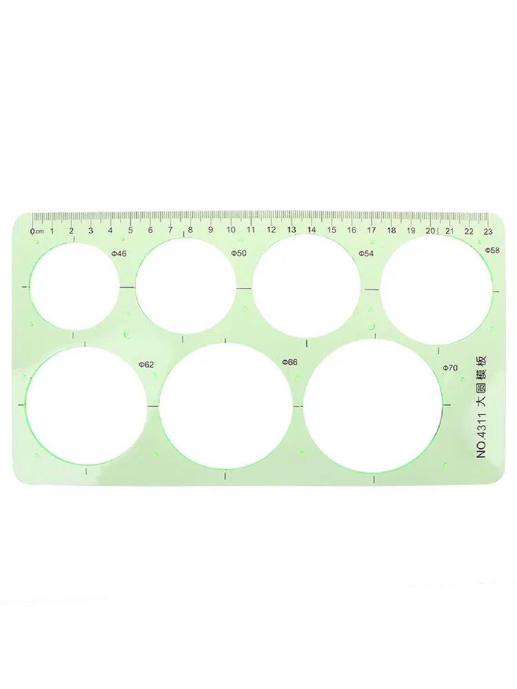 Трафарет окружностей , Линейка для рисования,1 шт.