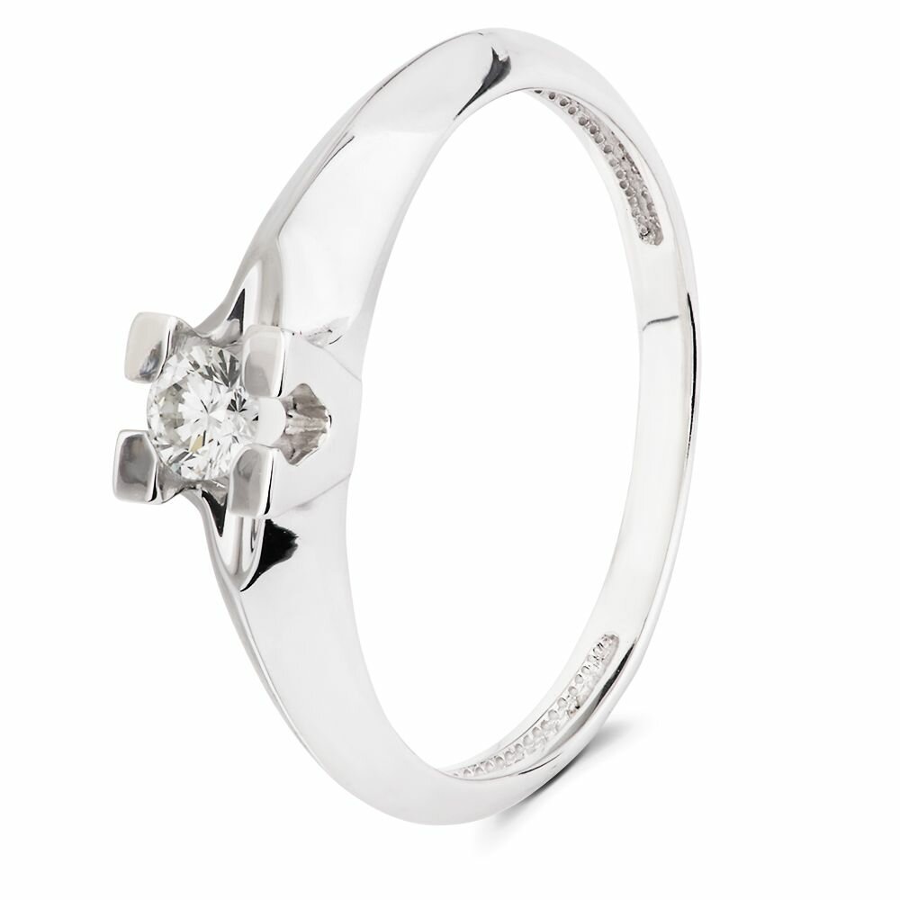 Кольцо помолвочное, белое золото, 585 проба, бриллиант