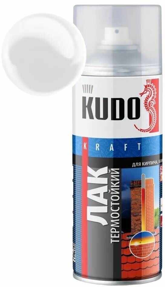 Лак строительный термостойкий , глянцевый, аэрозоль, 520мл /KUDO