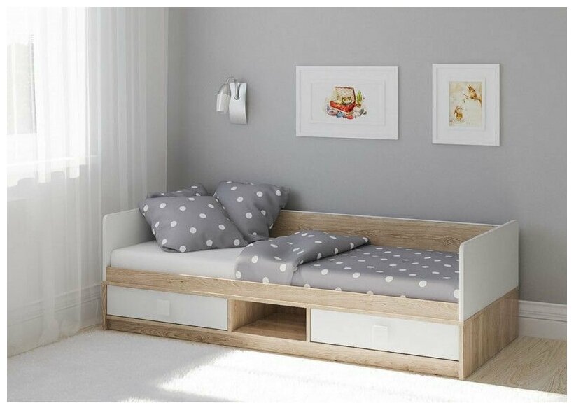 Детская кровать от 3 лет Легенда E102 сонома/белый, спальное место: 175х85 см