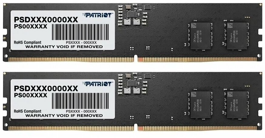 Оперативная память Patriot Memory DDR5 2x16Gb 4800MHz Patriot PSD532G4800K Signature RTL PC5-38400 CL40 DIMM ECC 288-pin