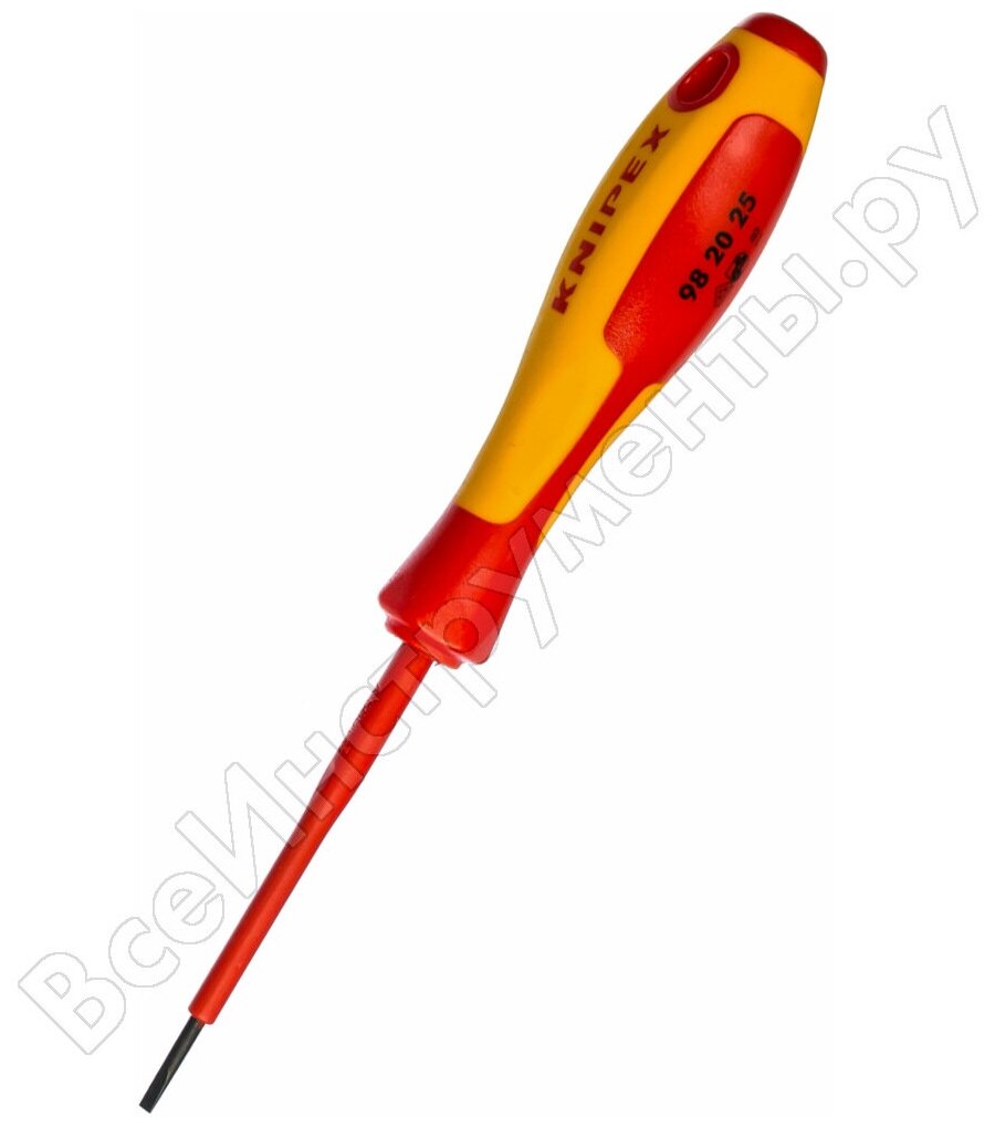 Отвертка для винтов со шлицевой головкой KNIPEX KN-982025, с диэлектрическим покрытием, рукоять из прочного материала