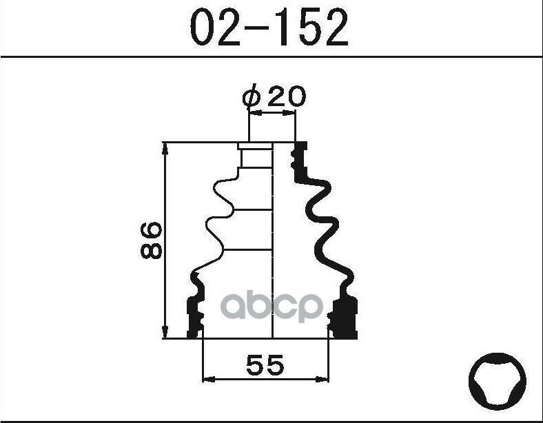 Пыльник внутр шруса (d=17.5 D=55 H=86) Toyota 1-56 (Maruichi) арт. 02-152