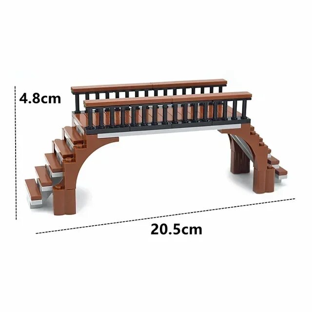 Конструктор мост с лестницей, 20.5x4.8 см, Коричневый