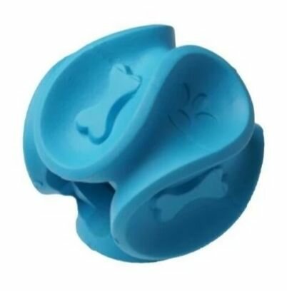 HOMEPET Игрушка для собак мяч фигурный для чистки зубов синий каучук Silver series 5,8 см х 5,2 см