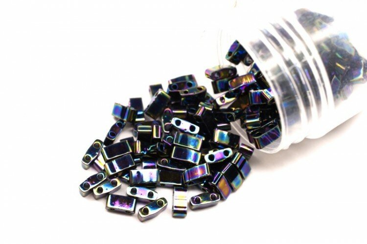 Бисер японский MIYUKI Half TILA #0455 синий ирис, металлизированный, 5 грамм