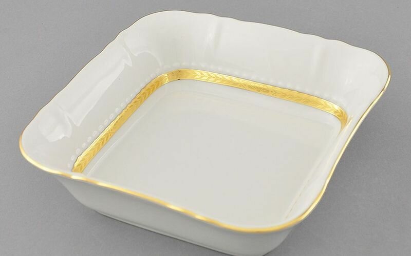 Салатник квадратный 17 см. Соната "Золотой кант"