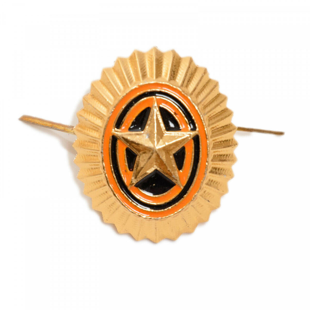 Кокарда Мин. Об. овал со звездой зол. мет.