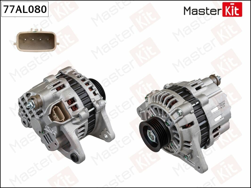 Генератор для автомобиля Mitsubishi Colt IV/V 1993-03 , Lancer VII/VIII/IX 1994-08 (12V 85A) MasterKit арт. 77AL080