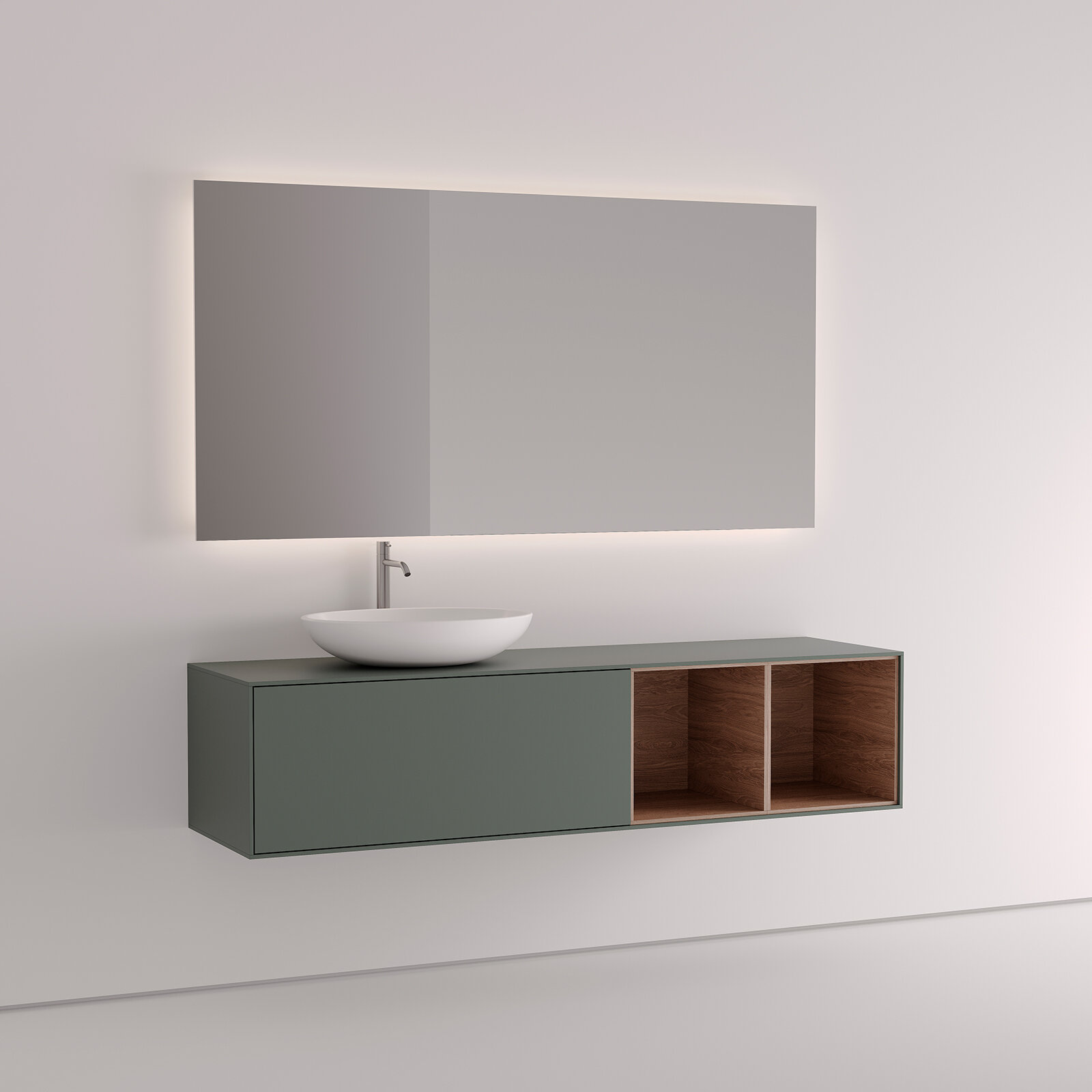 Тумба подвесная под две раковины 150 см. Vivomobili VERDE COMODORO