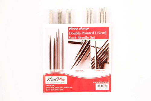 Набор чулочных спиц длиной 15см "Nova Metal" KnitPro,(2мм, 2,5мм, 3мм, 3,5мм, 4мм) латунь, 5 видов спиц.