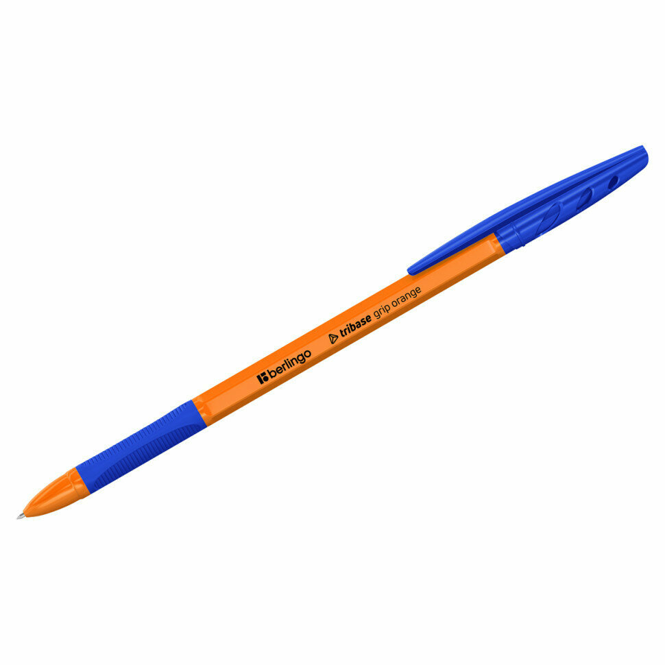 Ручка шариковая Berlingo "Tribase grip orange" синяя, 0,7мм, грип, 50 штук, 355442