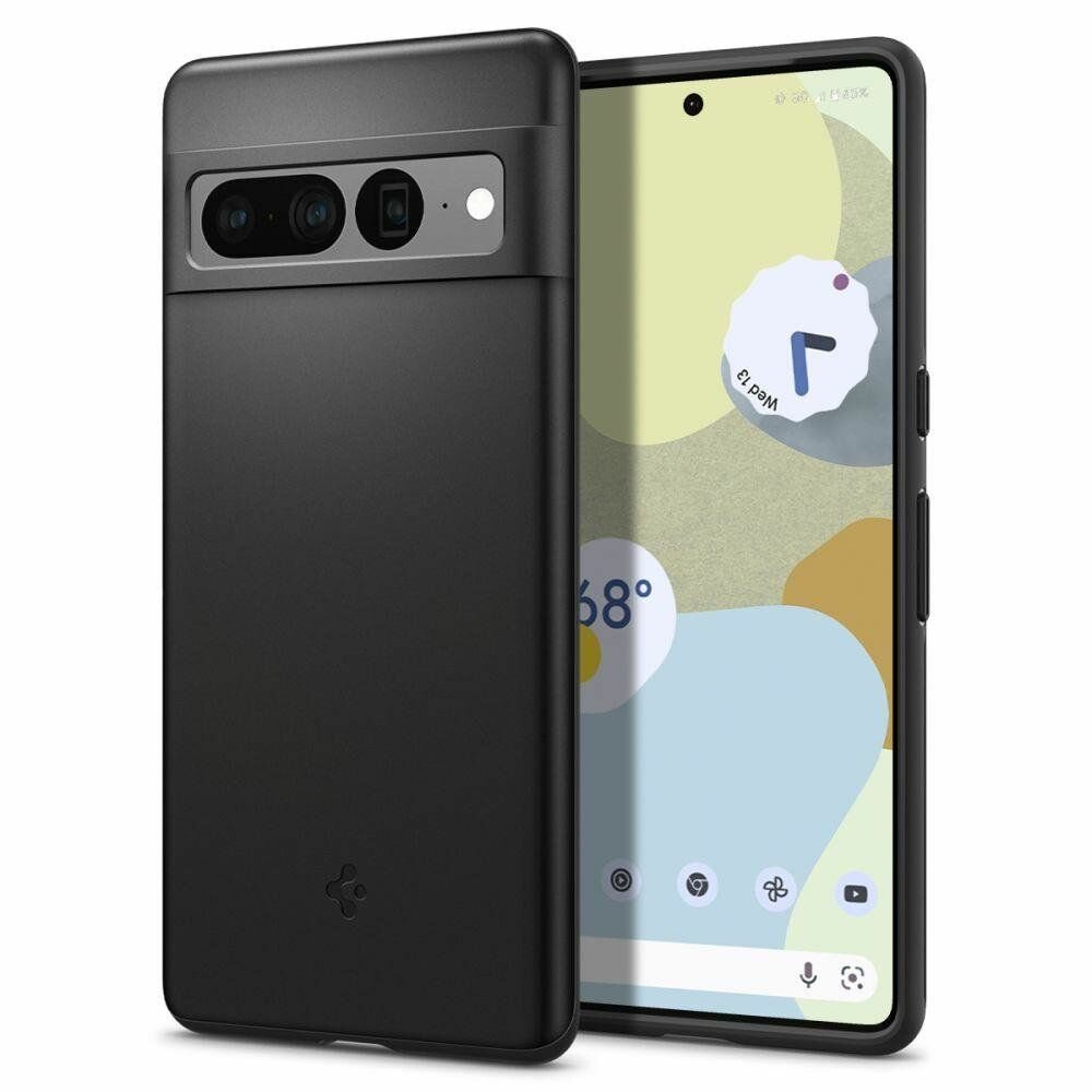 Чехол Spigen на Google Pixel 7 Pro (ACS04733) Thin Fit / Спиген чехол для Пиксель 7 Про тонкий, противоударный, с защитой камеры, черный