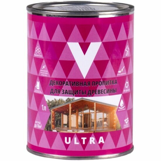 Декоративная пропитка для дерева "v" V Ultra, шелковистая полуматовая, 3 л, орегон