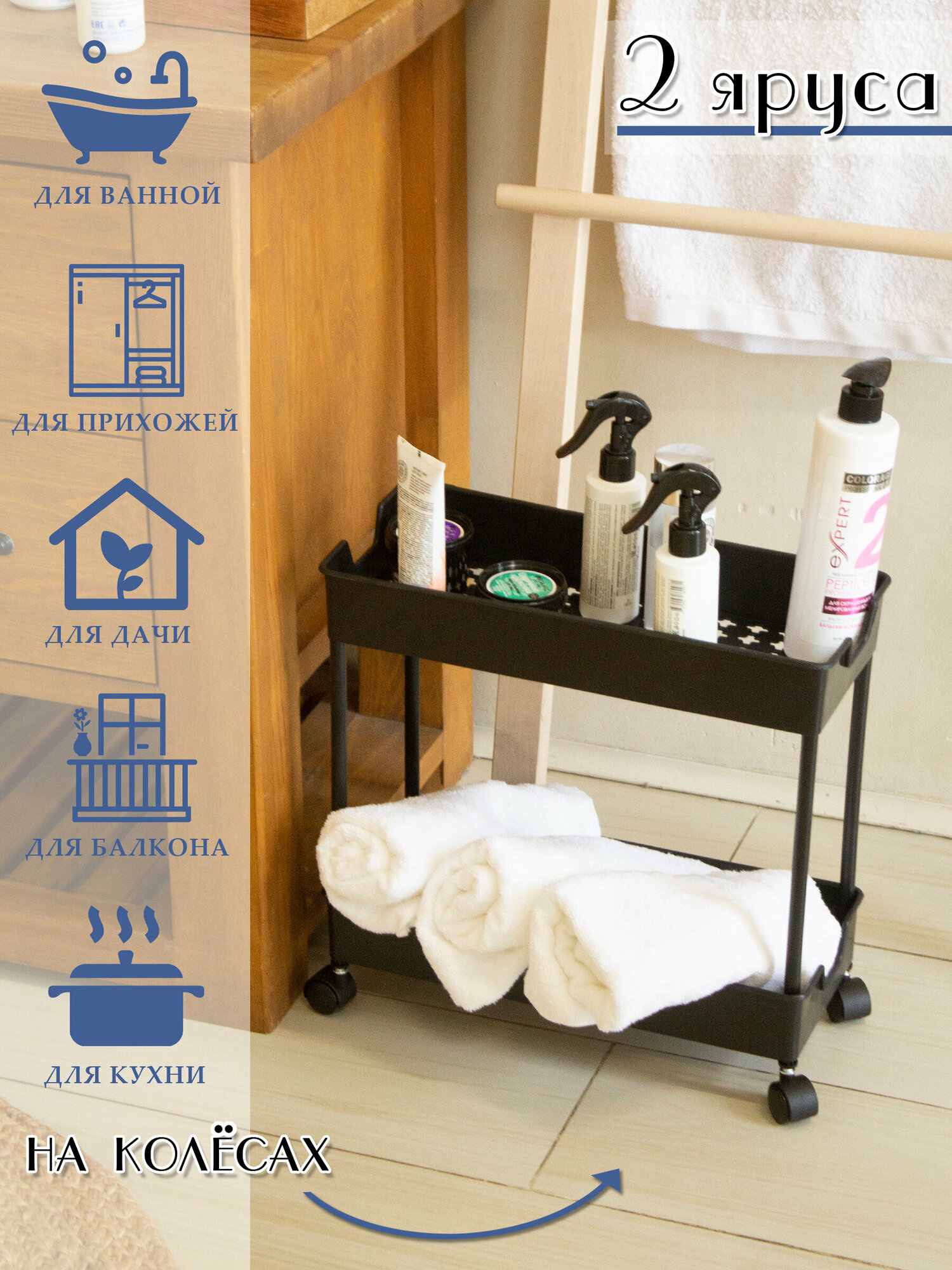 Этажерка для ванной и кухни Vporyadke
