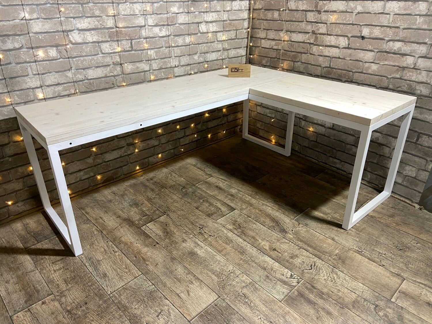 Стол EasyLOFT письменный угловой, с кабель каналом, 200/150x60x75 см, цвет белый