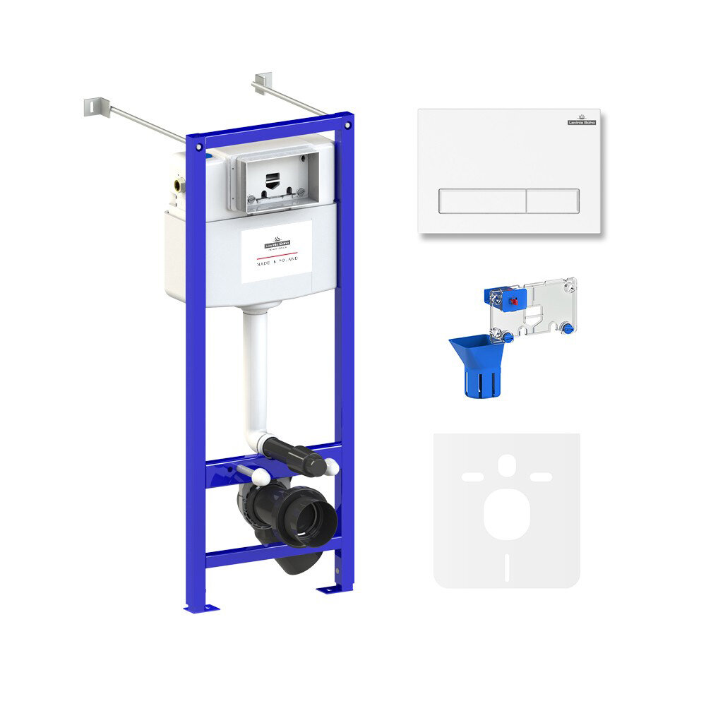 Инсталляция для подвесного унитаза комплект 5 в 1 Lavinia Boho Relfix 77020042 : система инсталляции, крепления, шумоизоляция, кнопка смыва, диспенсер