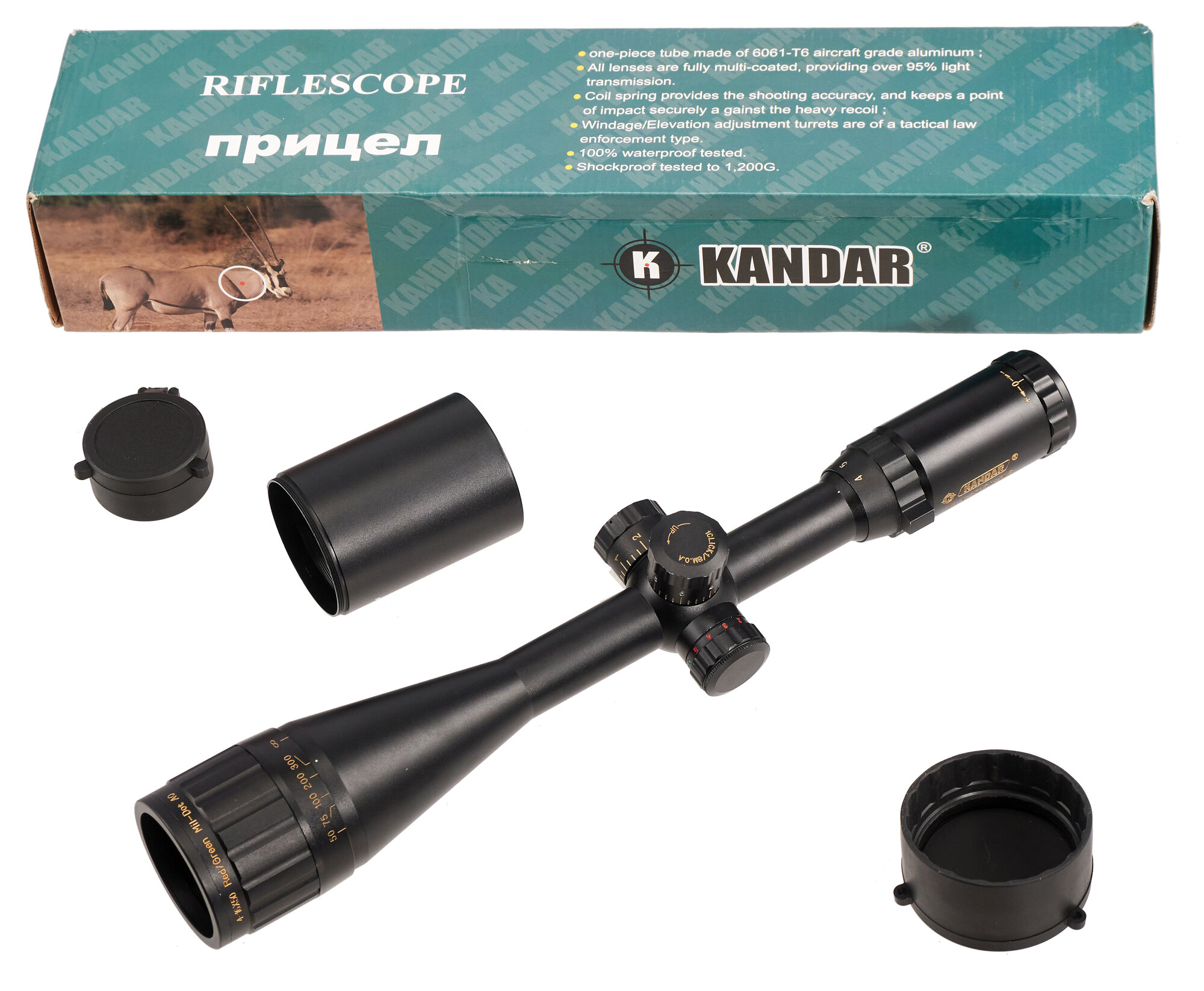 Оптический прицел Kandar 4-16x50 AOMEG (BH-KR415G, 25.4 мм, Mil-Dot)