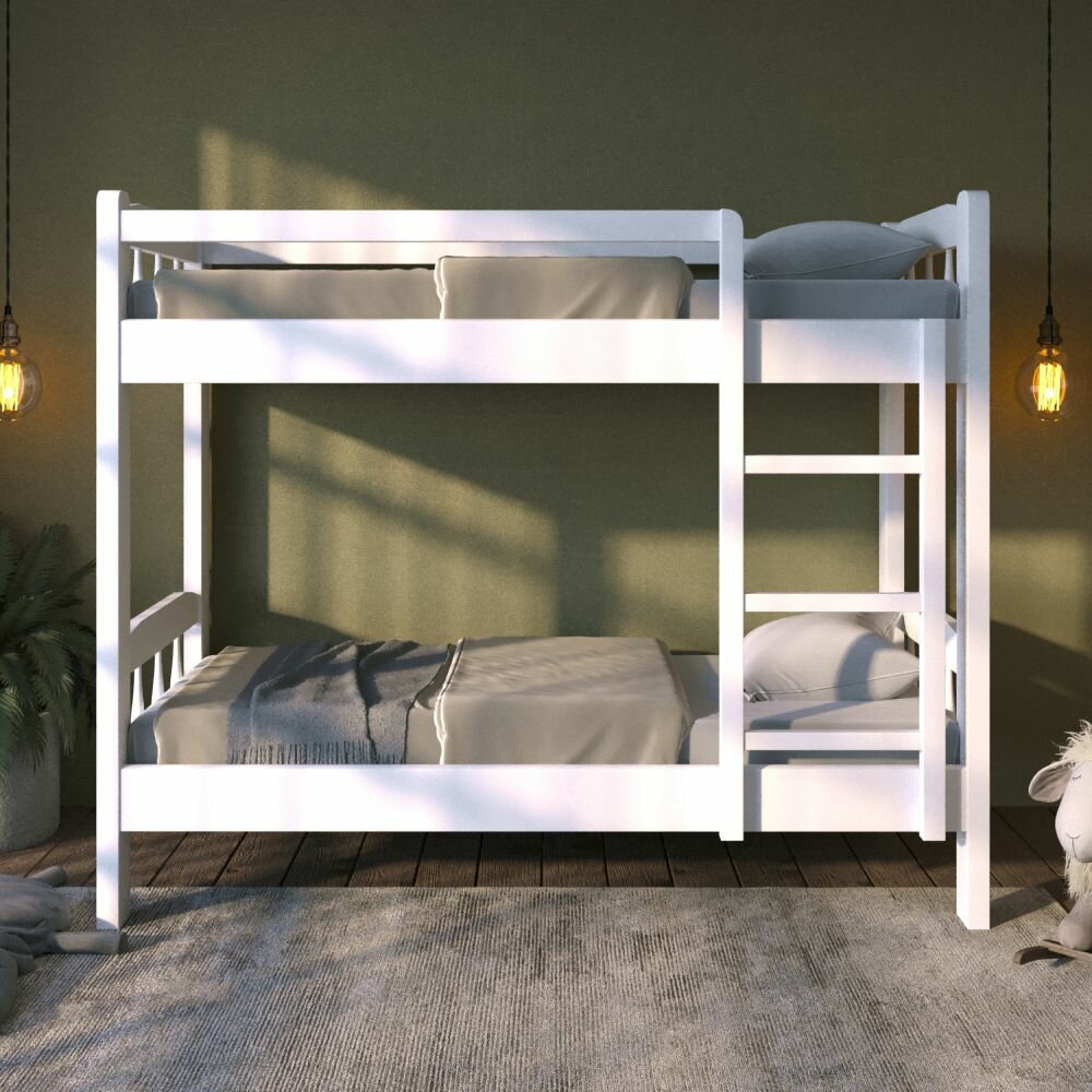 Детская двухъярусная кровать 80x190 Скаут цвет Белый