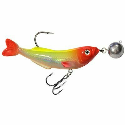 Воблер для рыбалки AQUA JIG-DOK с чебурашкой 77mm, цвет 014 (клоун), 1 штука