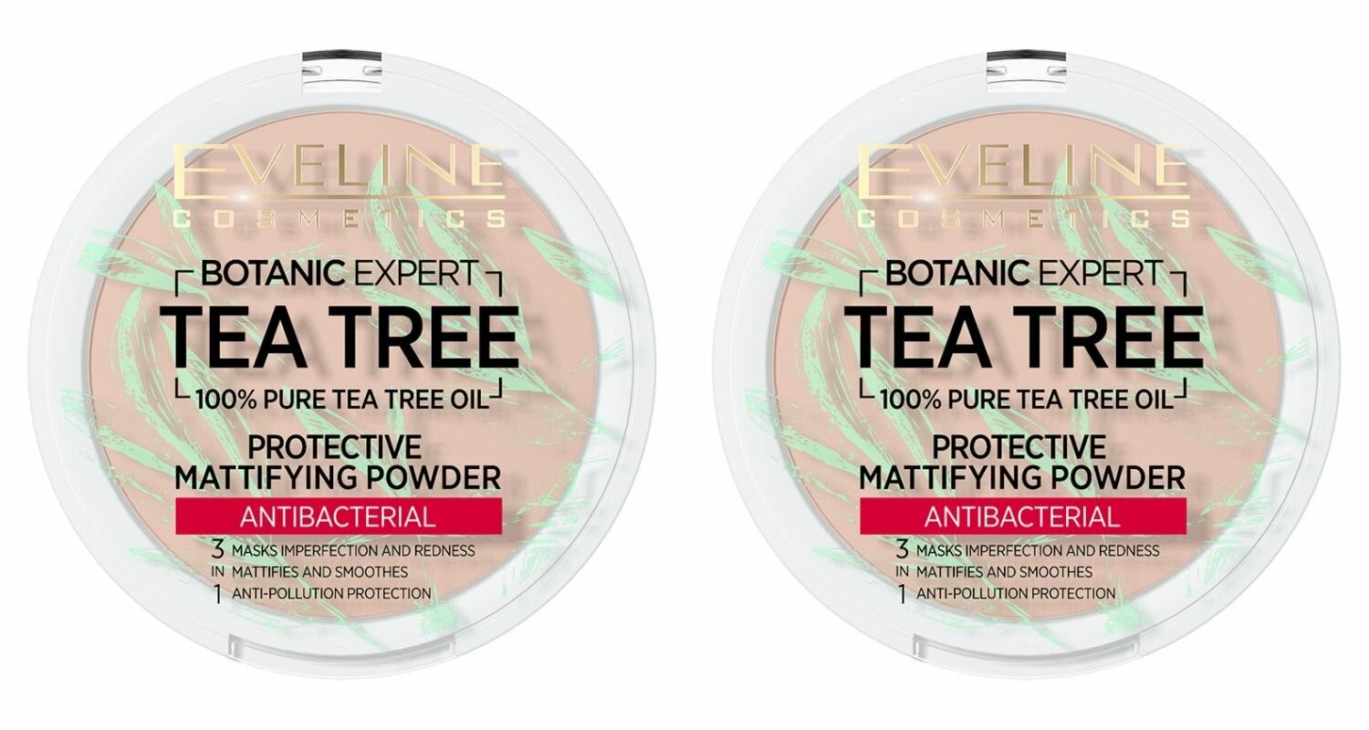 Eveline Cosmetics Матирующая антибактериальная пудра для лица BOTANIC EXPERT 3в1 тон №004 BEIGE - 2 штуки