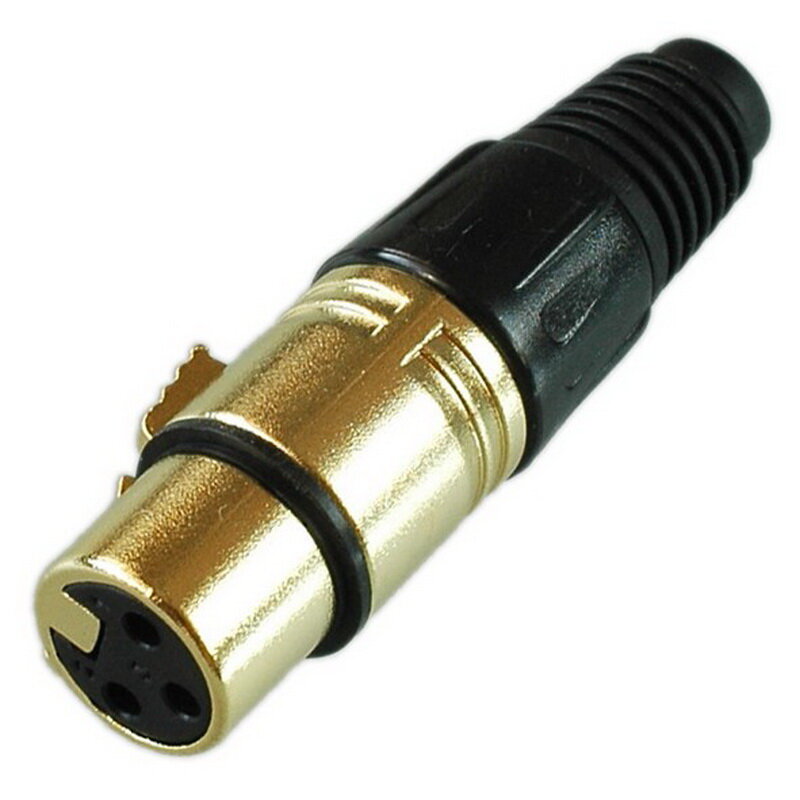 Разъем XLR 3P гнездо металл цанга на кабель, черный, Gold, Pro Legend