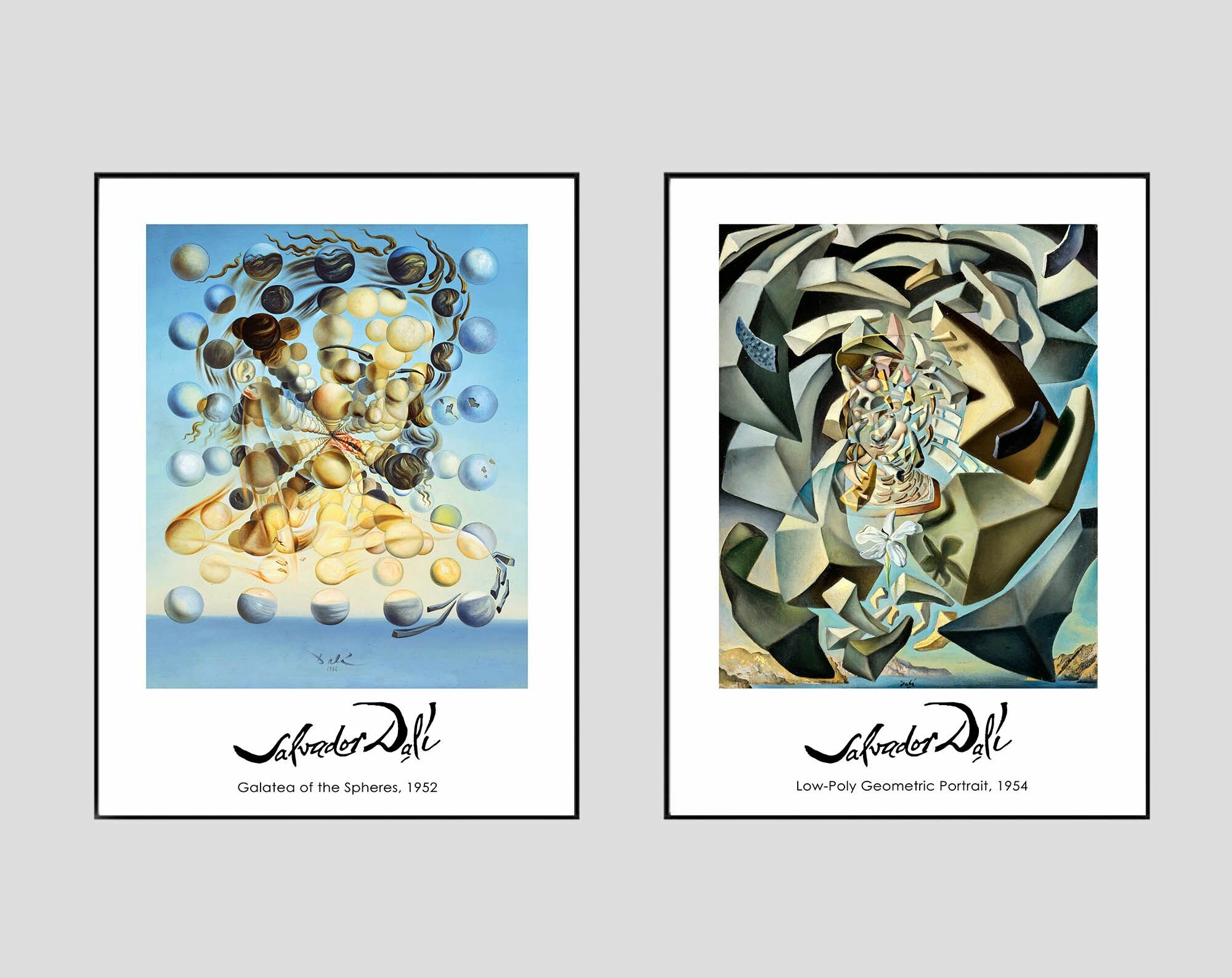 2 Постера Сальвадор Дали Гала Сюрреализм для Гостиной. Набор плакатов Современное Искусство "Дали - Гала: Атомная Леда" размер А3. Постеры для интерьера и в подарок