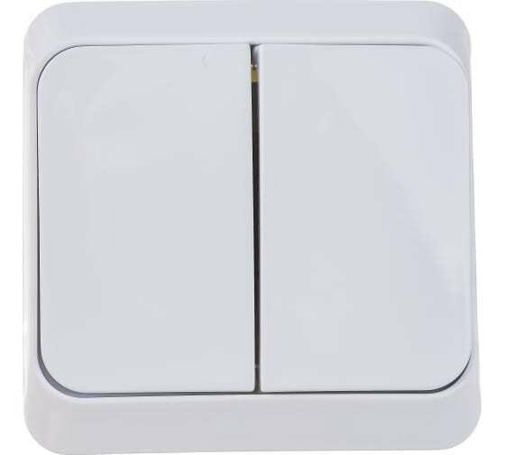 Выключатель Schneider Electric 2-клавишный ОП Этюд 10А белый SchE BA10-002B