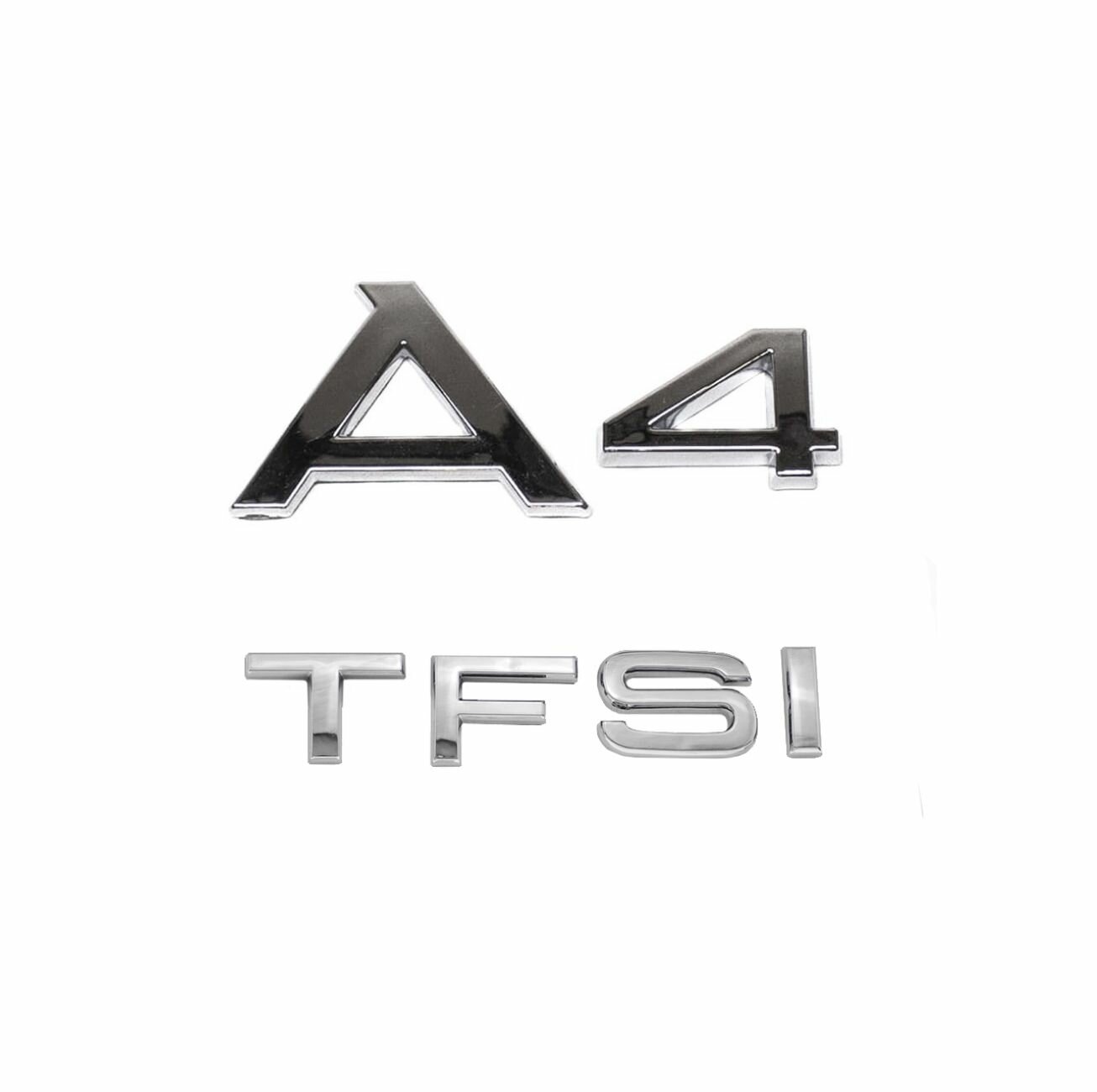 Комплект: шильдик на багажник для Audi A4 + TFSI хром