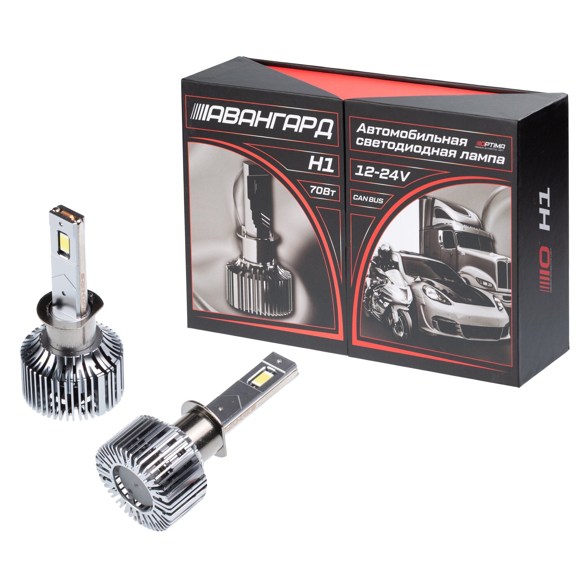 Светодиодные лампы Optima Premium LED авангард H1, 5500K, 70W, 12V (2 лампы)