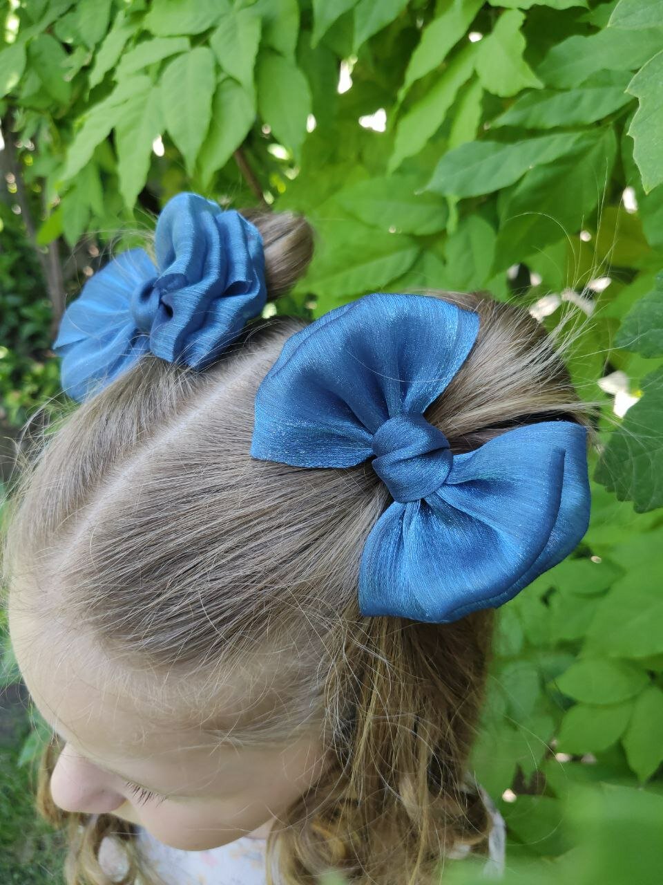 Бантики для девочек " Облачко" синие