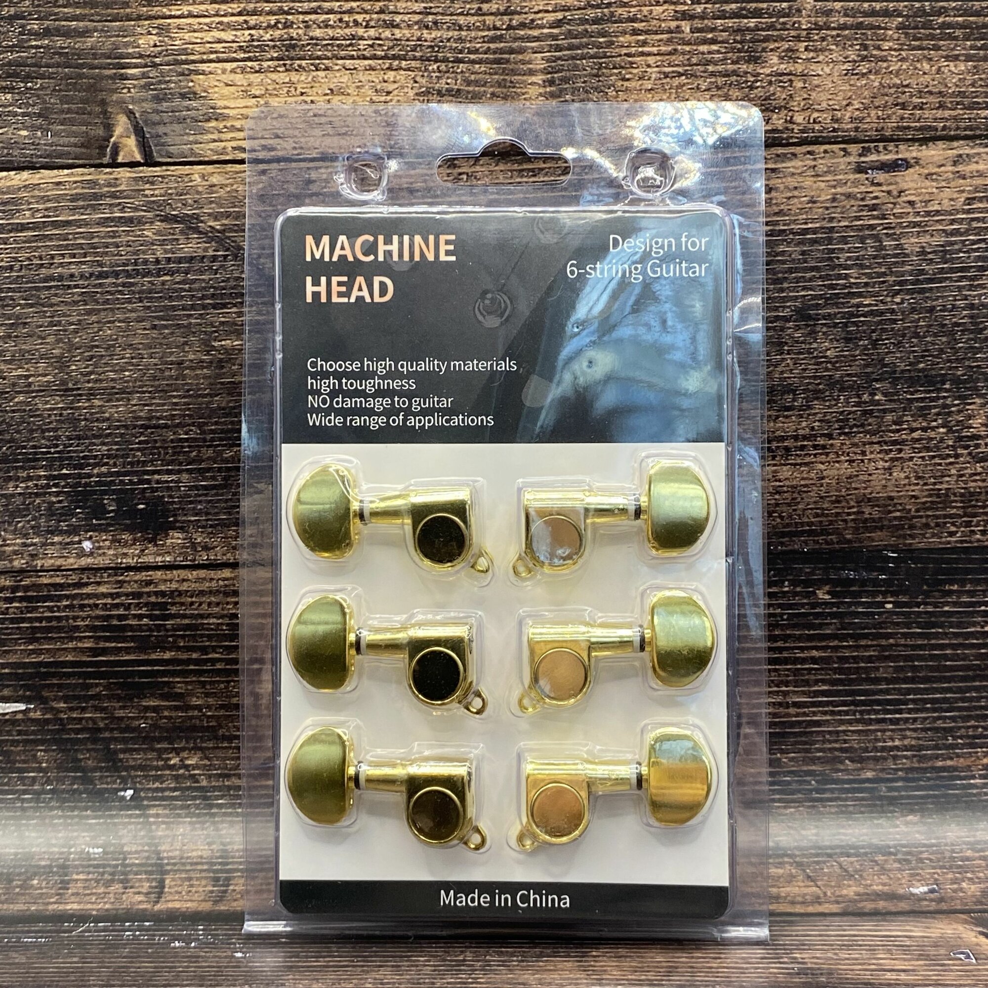 Колки для гитары "гровер", закрытого типа, литой корпус с набором для установки, золото