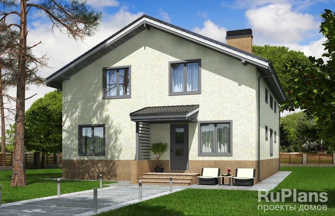 Проект одноэтажного жилого дома с мансардой (213 м2, 13м x 10м) Rg5116