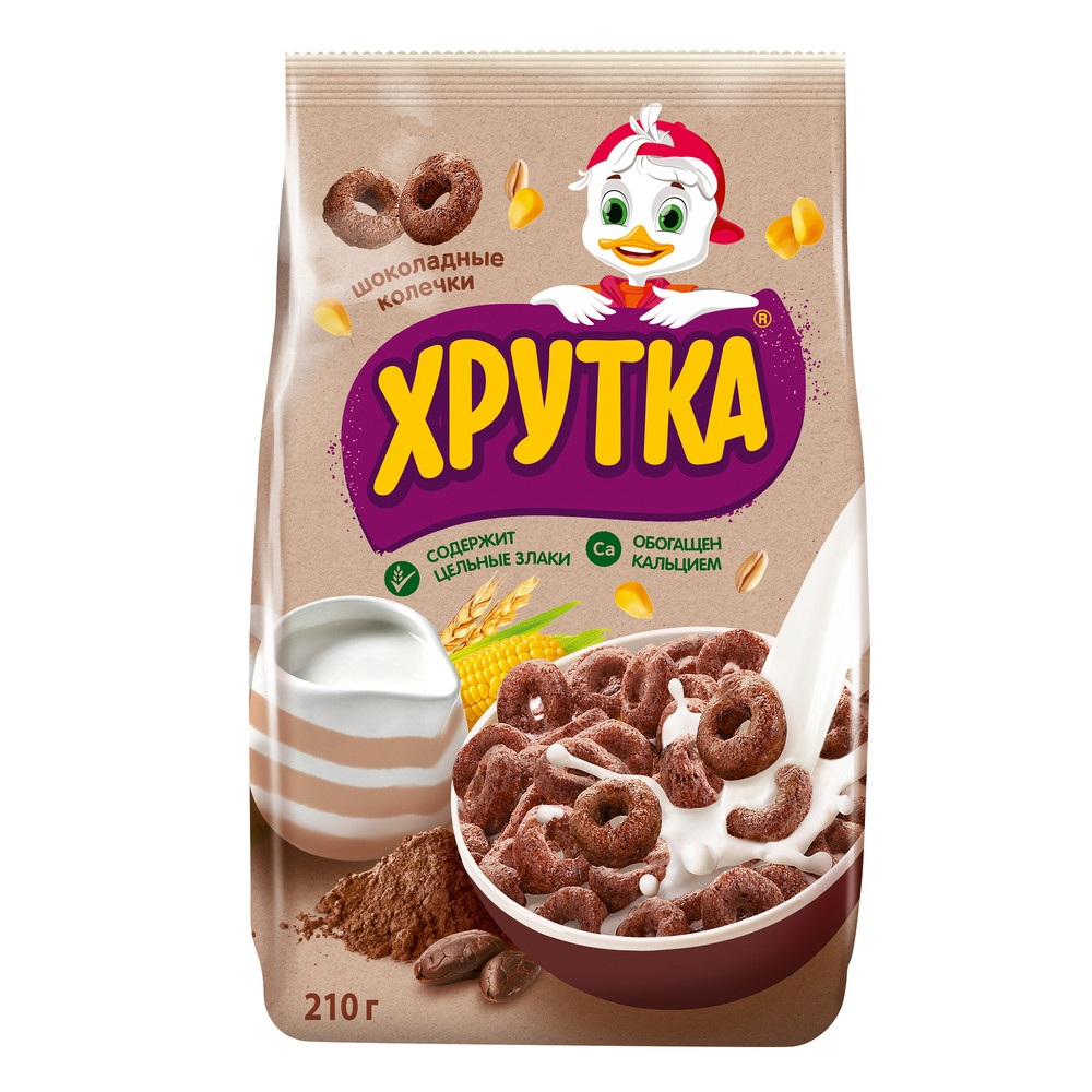 Готовый завтрак NESTLE Хрутка, шоколадные колечки, 210г