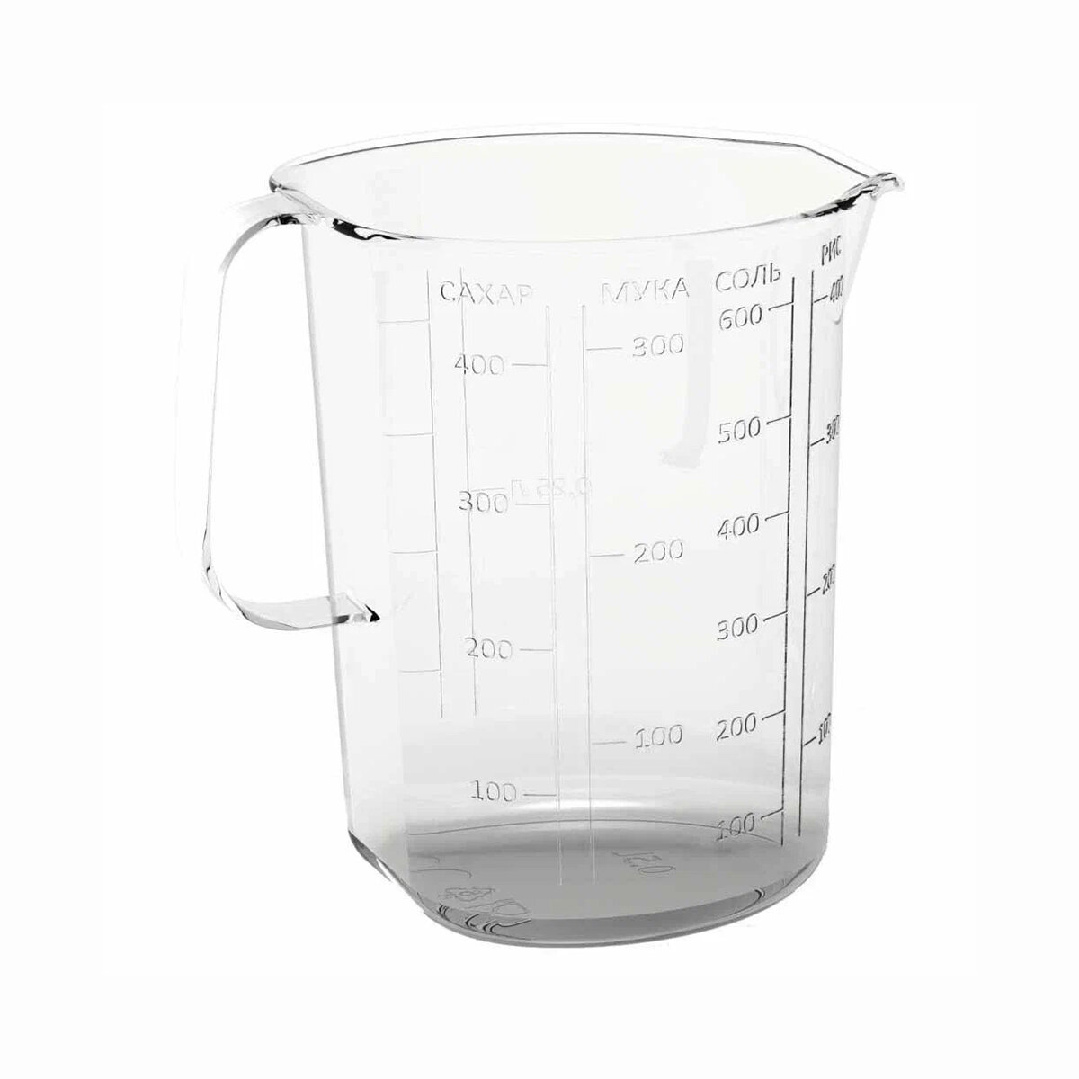 Кружка мерная "Phibo", вмещает до 500 мл, прозрачная, с мерной шкалой