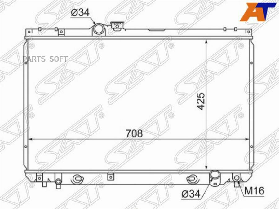 Радиатор Toyota Crown 95-07 / Crown Majesta 95-04 SAT TY0006-150 | цена за 1 шт