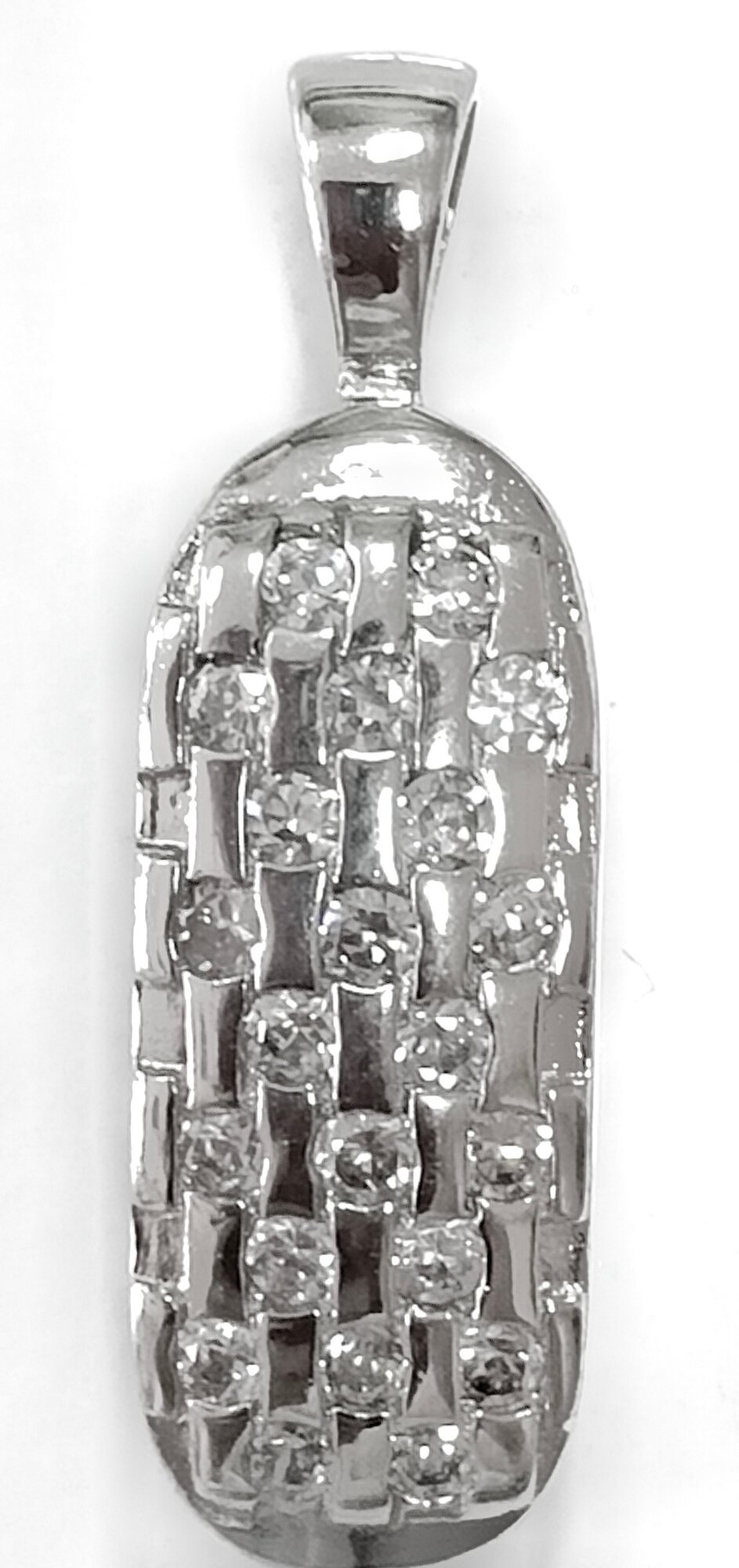 Подвеска, серебро, 925 проба, родирование, фианит