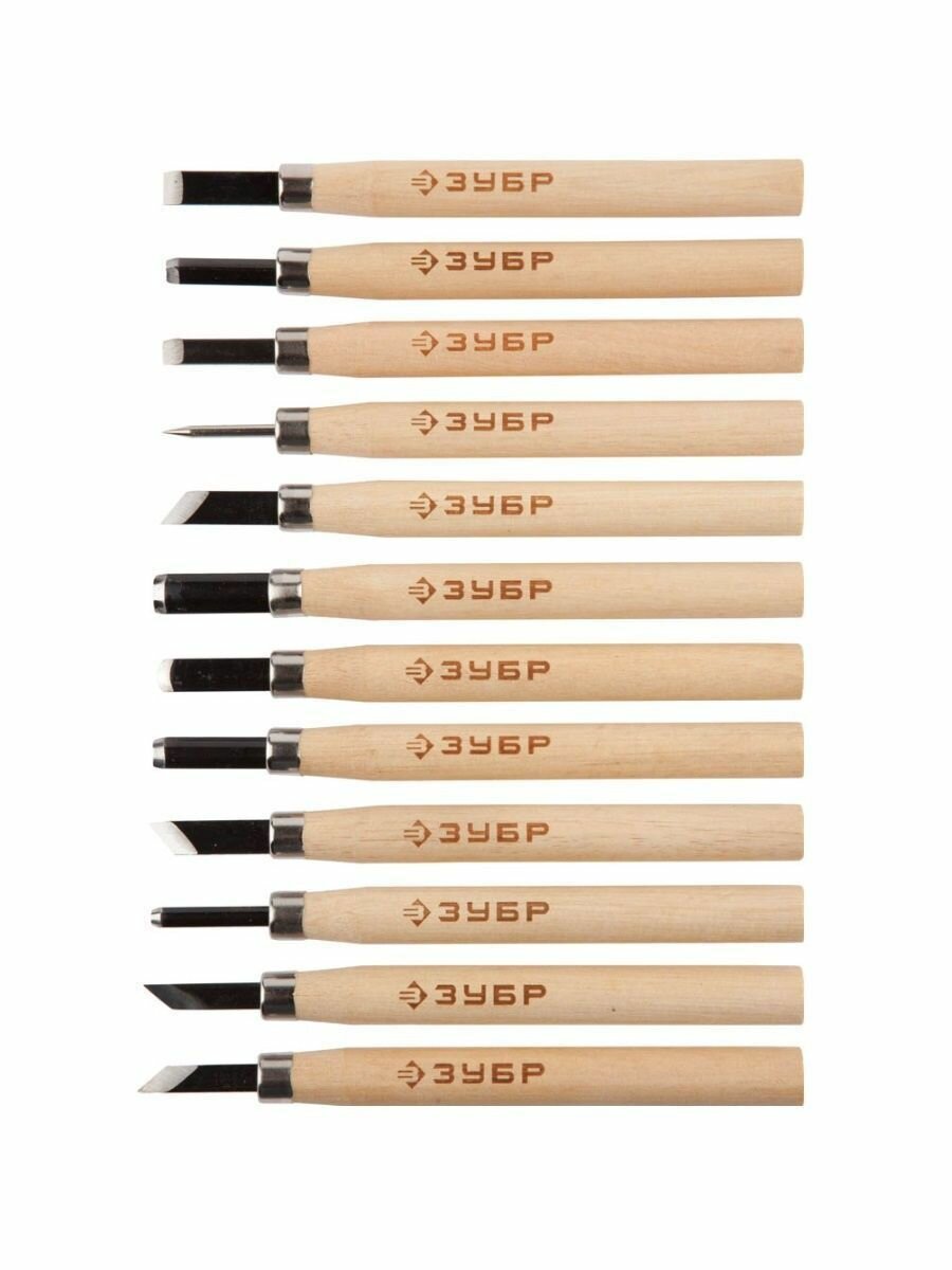 Резцы ЗУБР 18375-H12, У8А, фигурные, 12 шт