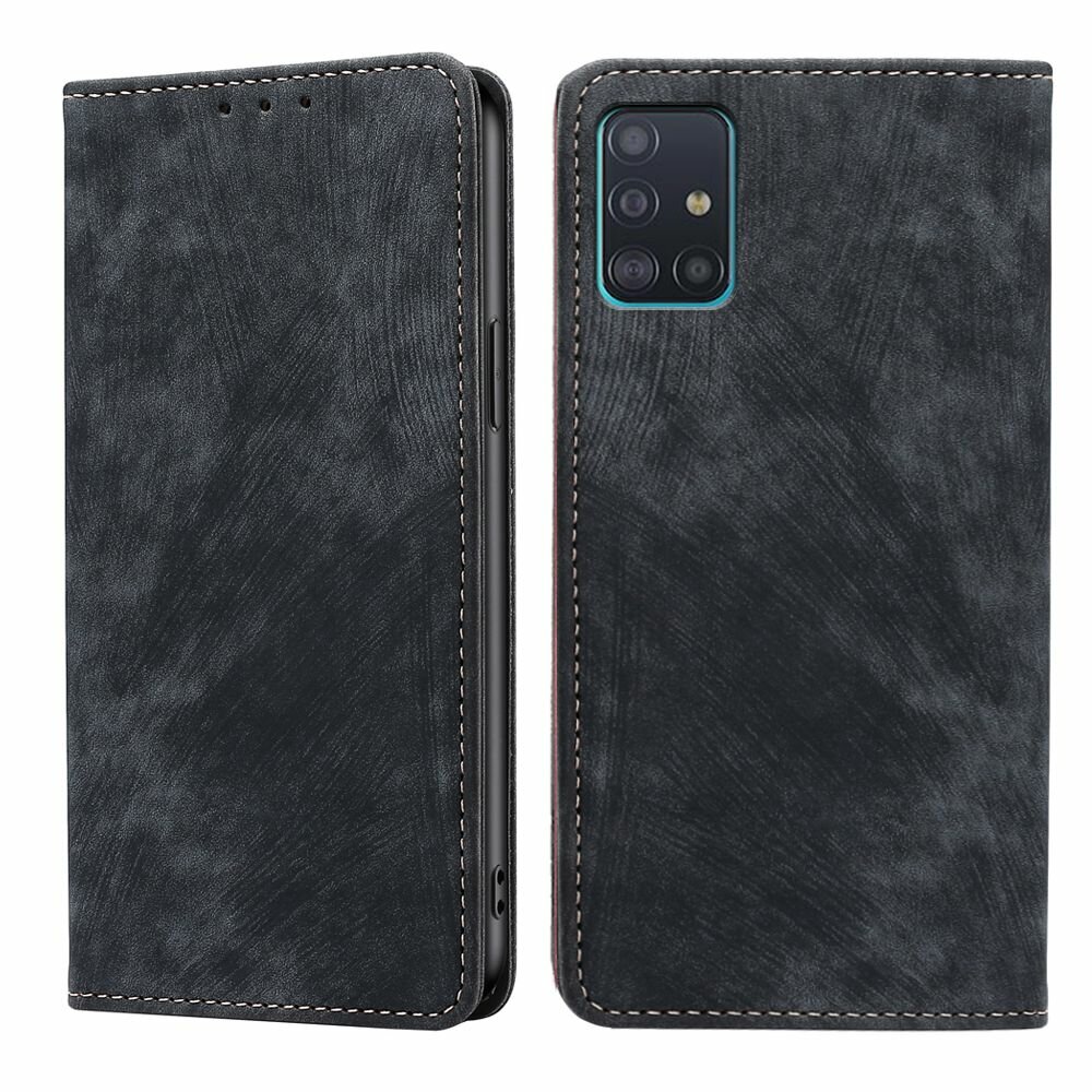 Чехол-книжка MyPads для Samsung Galaxy A51 (SM-A515F) / Самсунг А51 мягкое прикосновение (черный)