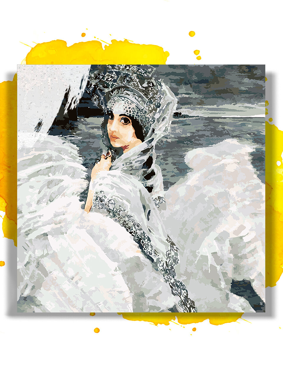 Картина по номерам на холсте Врубель - Царевна Лебедь, 40 х 40 см