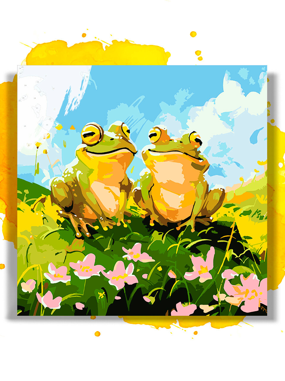 Картина по номерам на холсте Летние лягушки Арт, 40 х 40 см