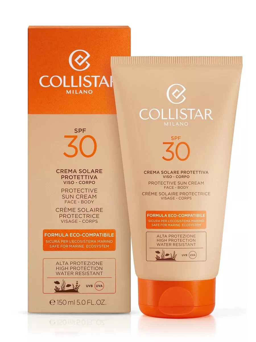 Солнцезащитный детский крем Collistar "CREMA SOLARE", эко-совместимость, SPF 30, 150 мл