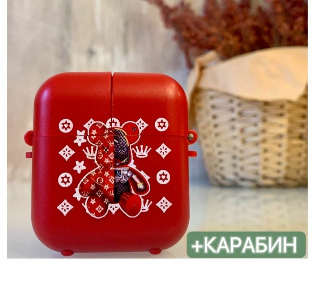 Чехол, ударопрочный, пластик, для наушников AirPods Pro, красный