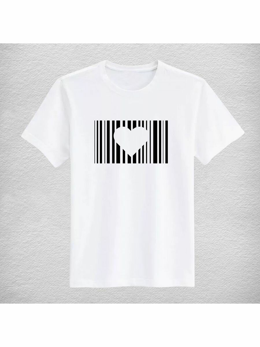 Футболка с сердцем штрих код