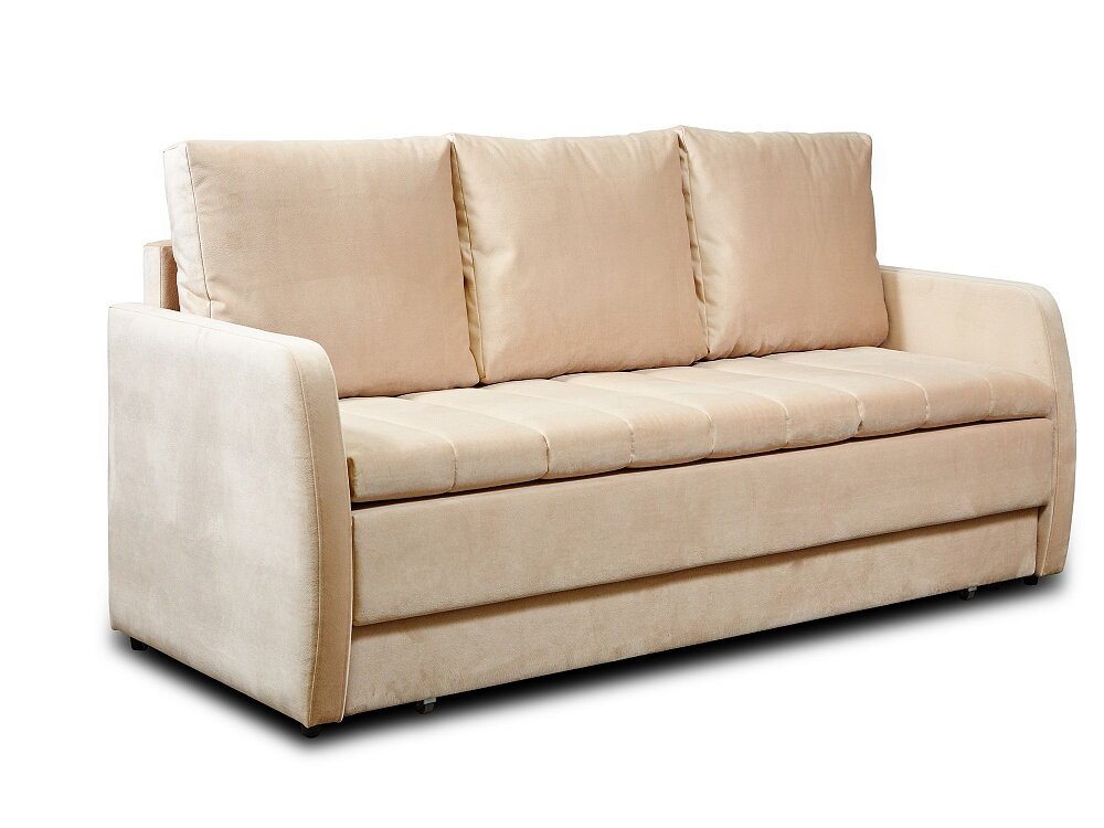 Прямой диван Флоренция 2 Бежевый, еврокнижка, 220х85х78 см, с ящиком для белья