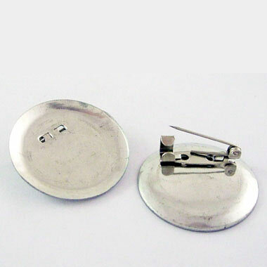 Основа для броши, 29.5мм, круглая, базовый материал - железо, стального цвета, 20 шт.